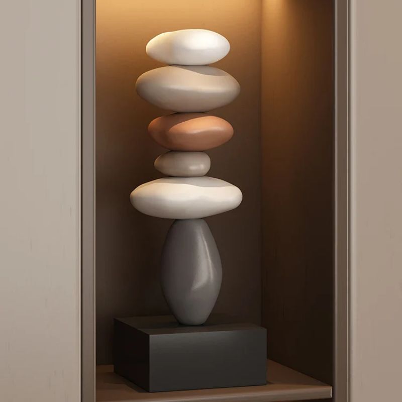 Zen Balance Stone Sculpture – Resin Decor Accent for Meditation & Mind ...