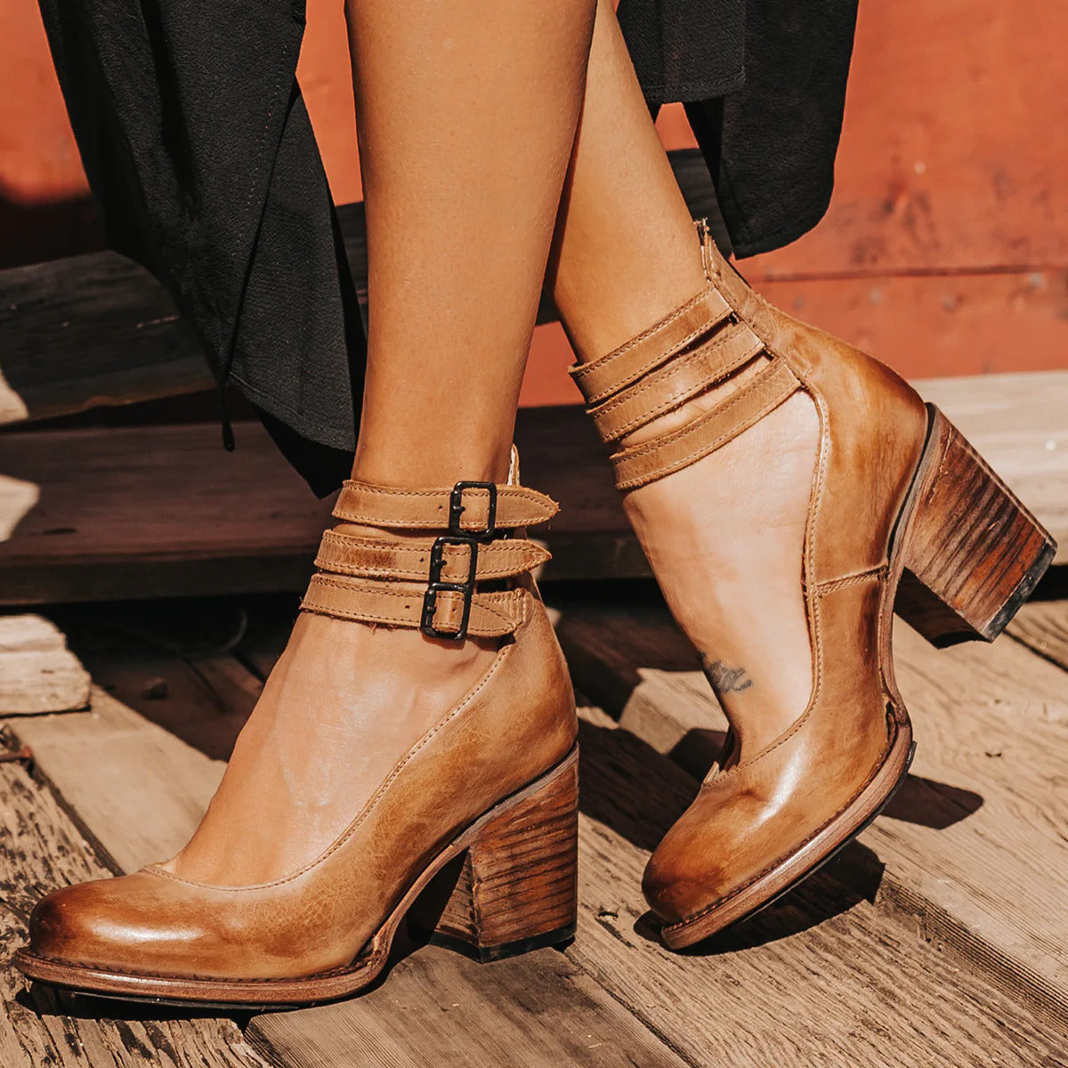 Aubrey Block Heel Ankle Shoes – Edward Fraiser
